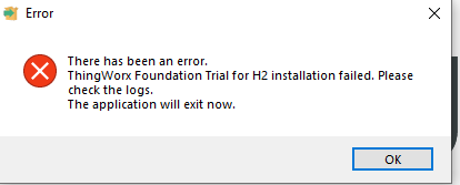 Solved: Thingworx Foundation Trial Installation fails - PTC Community